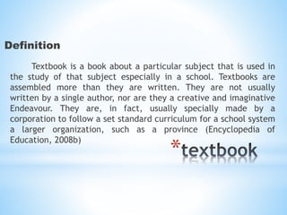 Textbook analysis | PPTX