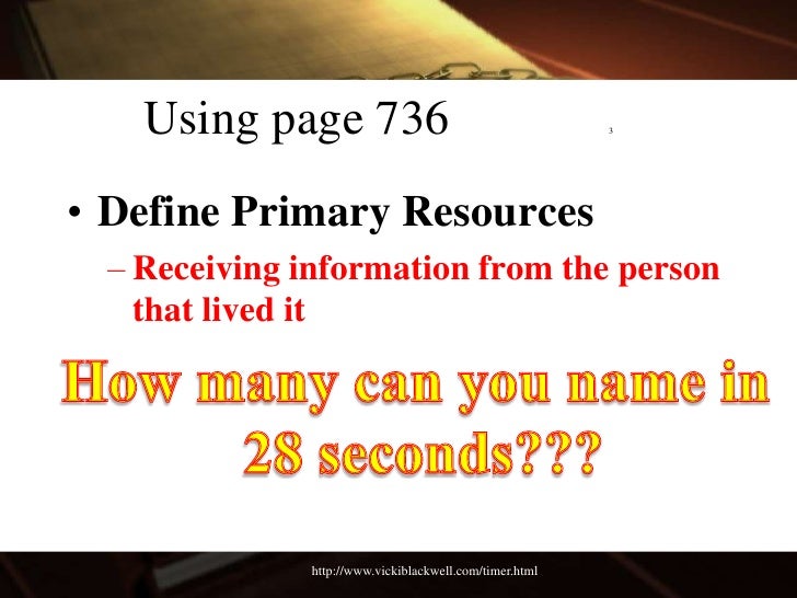 Textbook & Primary Secondary Sources