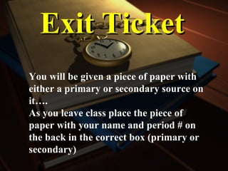 Textbook & primary secondary sources - web | PPT