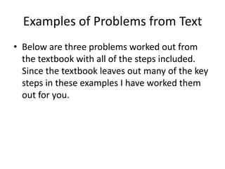 Textbook problems worked out | PPT