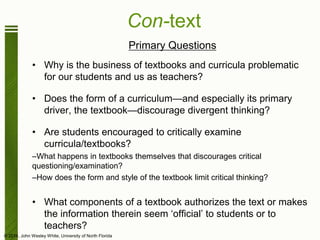 Textbooks and the problem with official knowledge | PPT