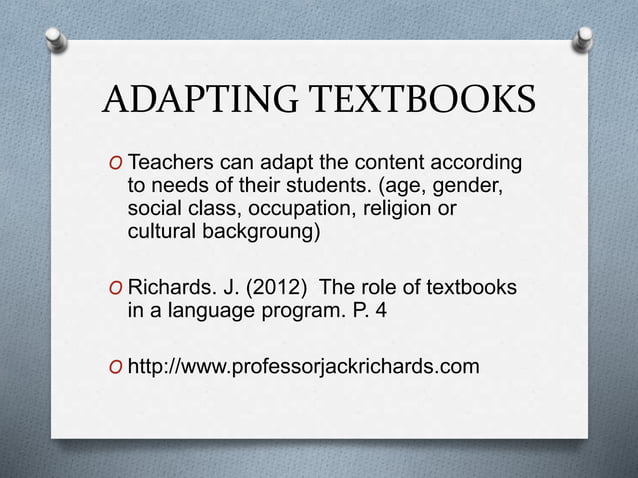 Textbooks in language teaching. 2016 | PPT