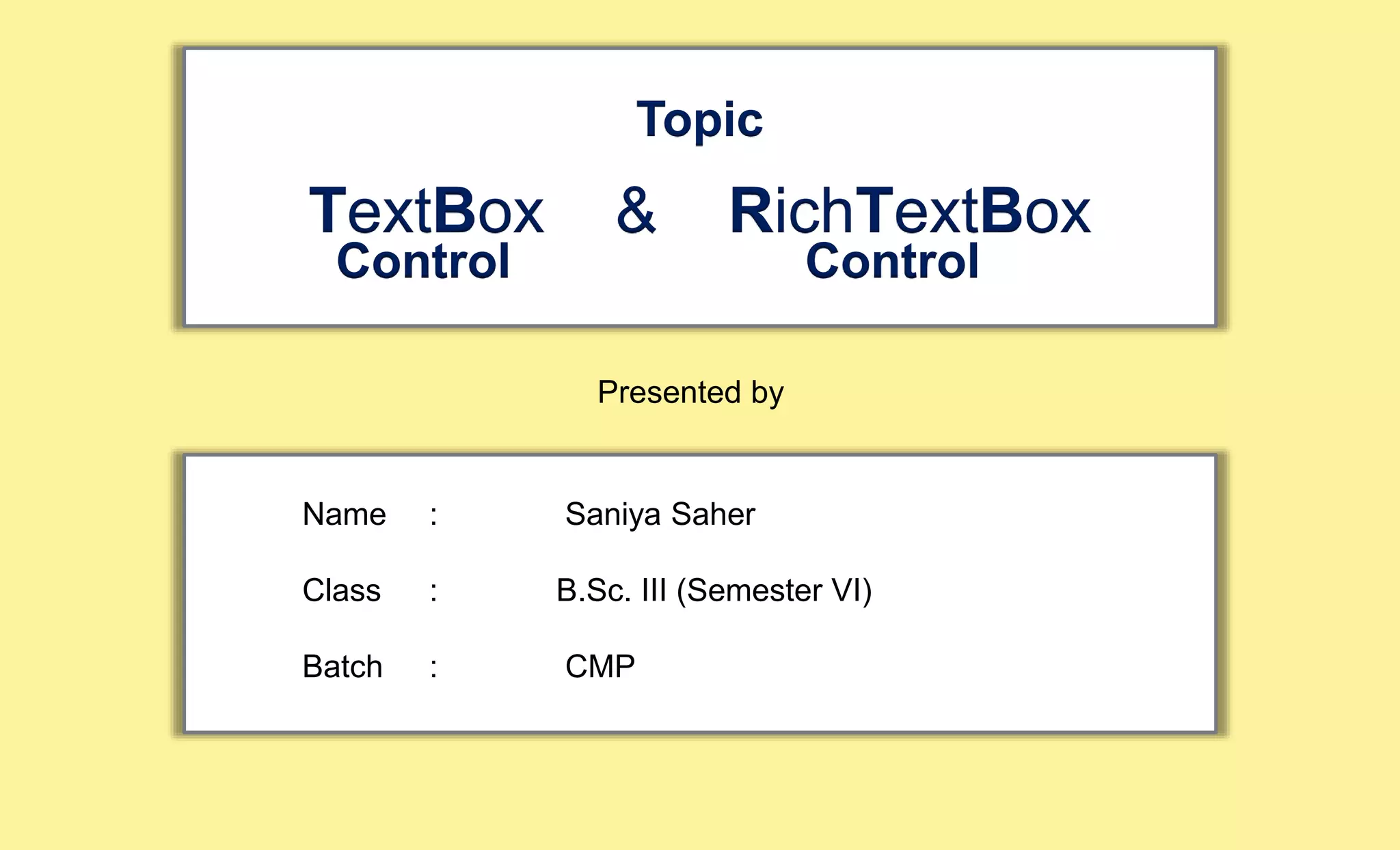 TextBox and RichTextBox in VB.Net TextBox and RichTextBox in VB.Net