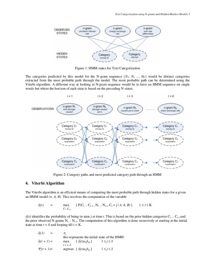 Text Categorization Using N Grams And Hidden Markov Models