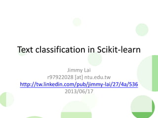 Text classification in scikit-learn | PPT