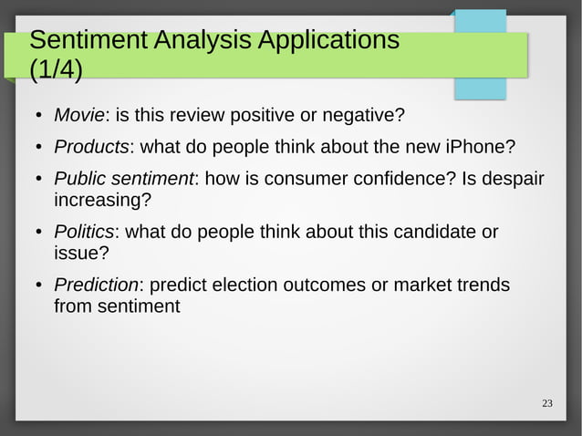 Text classification & sentiment analysis | PPT