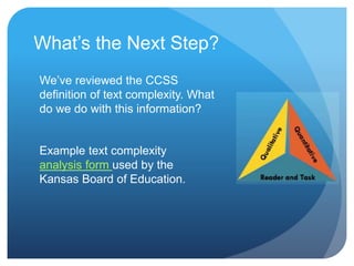 Text Complexity and the Common Core | PPTX | Educational Assessment ...