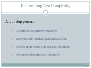 Text complexity gt | PPT