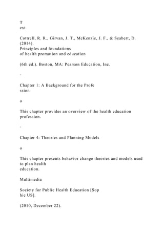 TextCottrell, R. R., Girvan, J. T., McKenzie, J. F., & Seabert, .docx