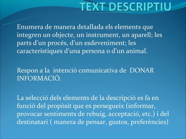 Text descriptiu | PPT