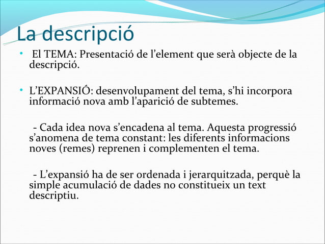 Text descriptiu | PPT