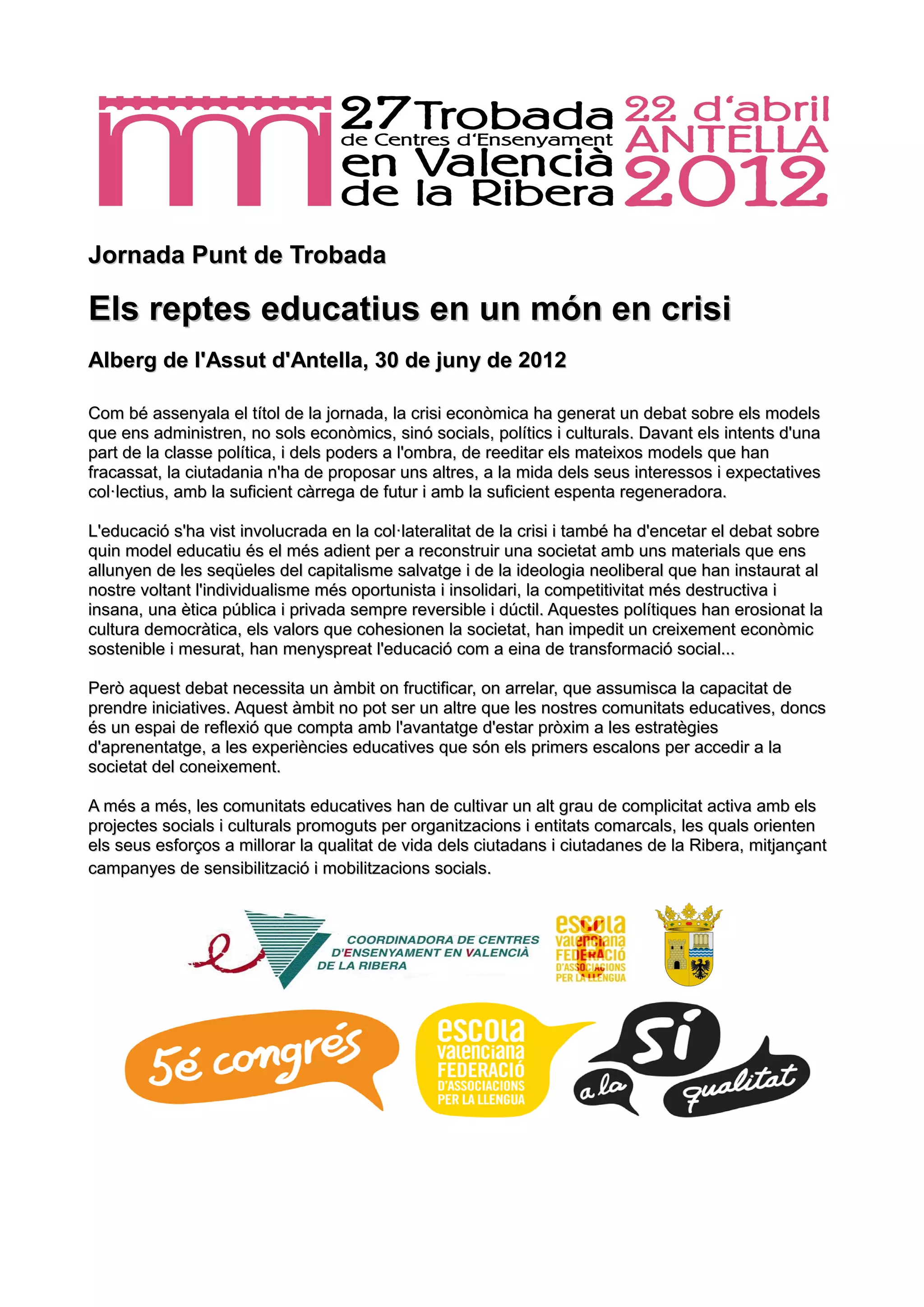 Text diptic jornada[1] | PDF