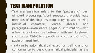 Text editing, analysis, processing, bibliography | PPTX