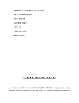 Text editors project | PDF