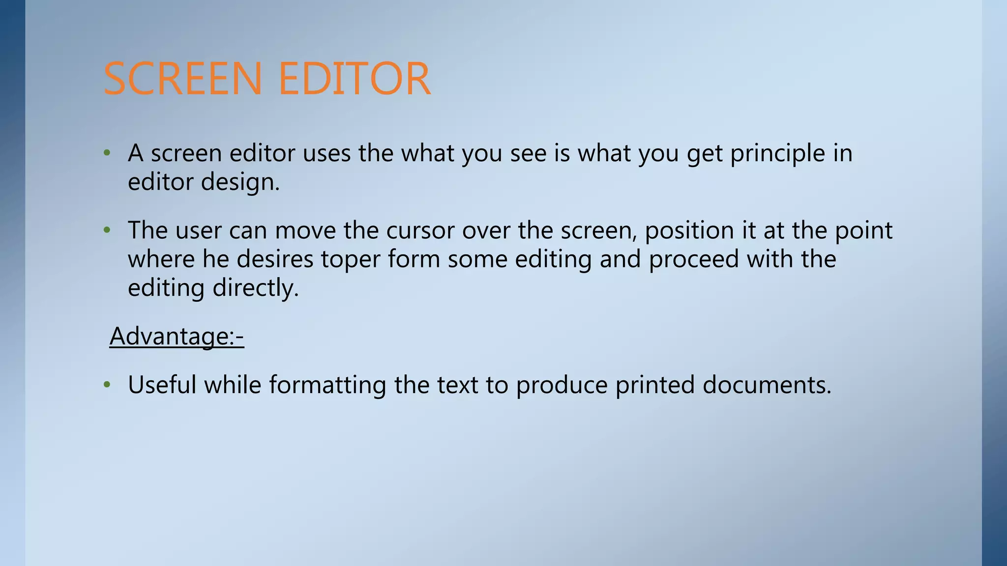 Text Editor for System Software | PPTX