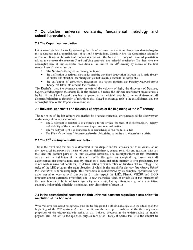 Universal constants, standard models and fundamental metrology | PDF