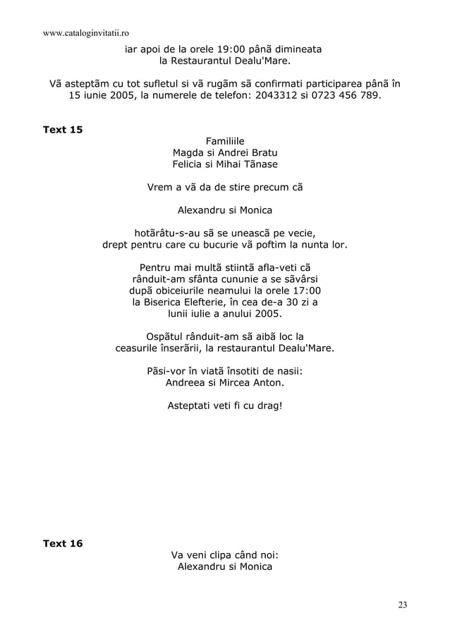 Texte invitatii nunta | PDF