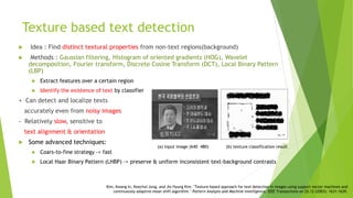 Text extraction from natural scene image, a survey | PPTX | Photo ...