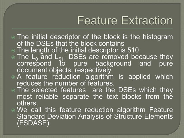 Text extraction using document structure features and support vector machines | PPT | Free Download