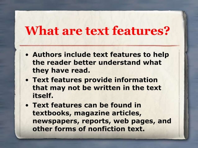 Text features powerpoint | PPTX