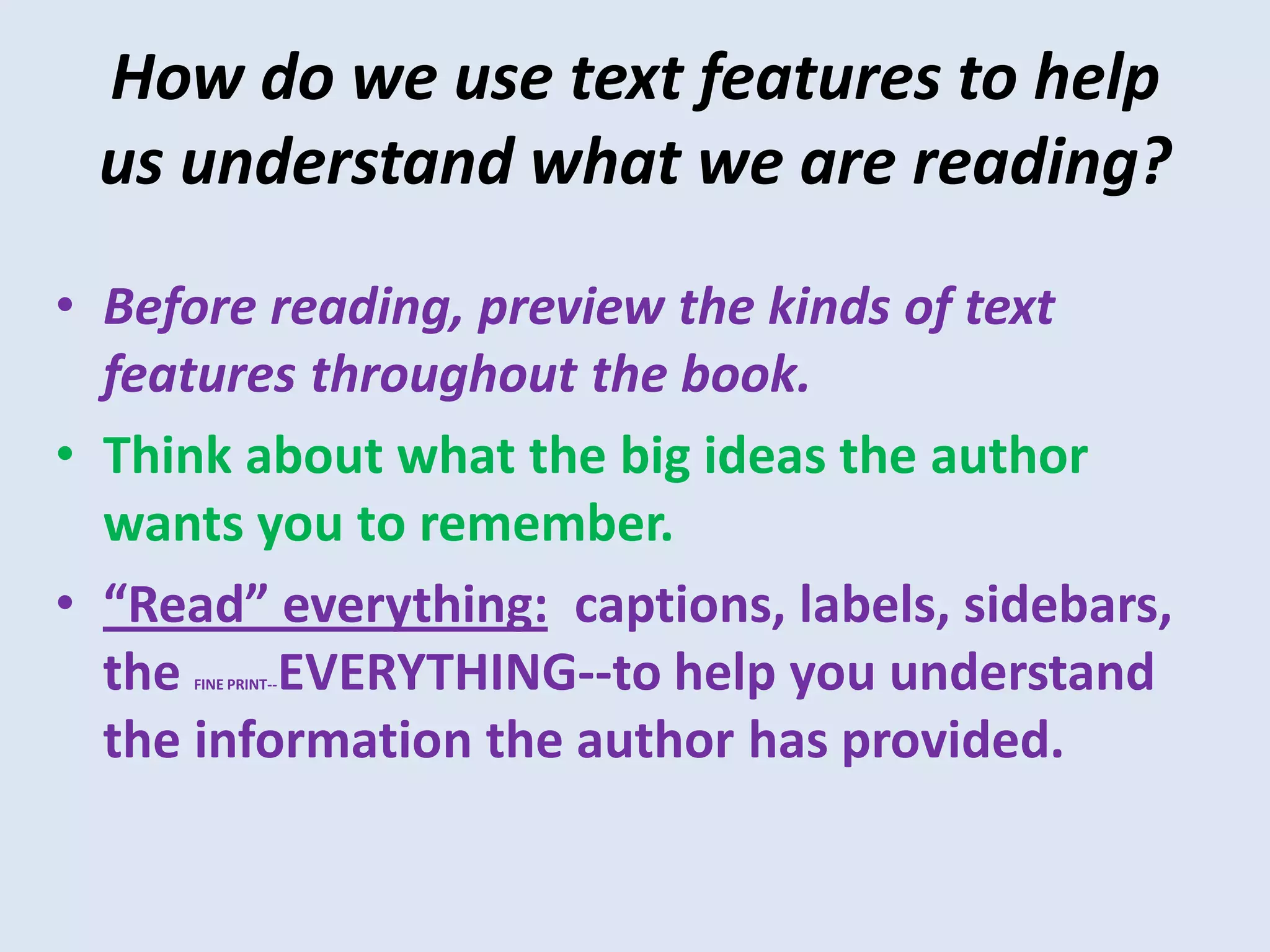 Text features power point | PDF