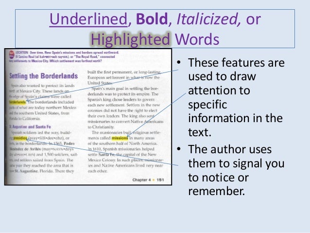 Text features power point