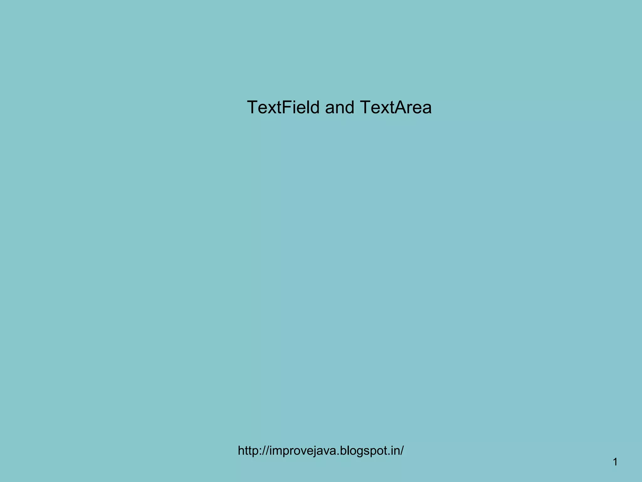 Text field and textarea | PPT