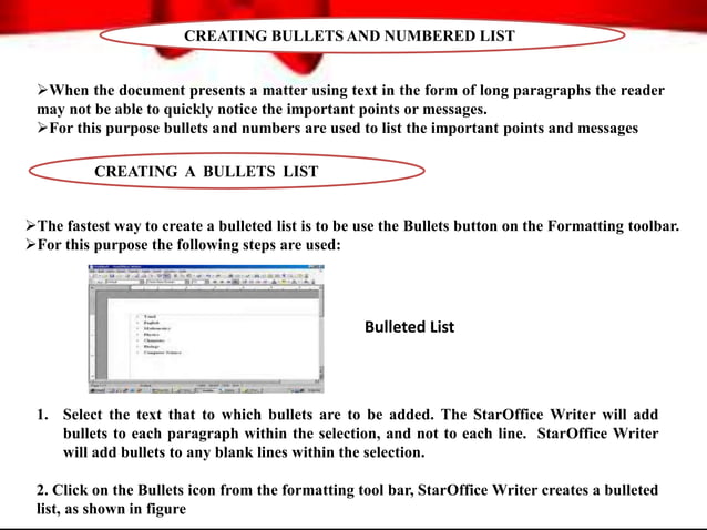 Creating Bullets and Numbered List - R.D.Sivakumar | PPTX