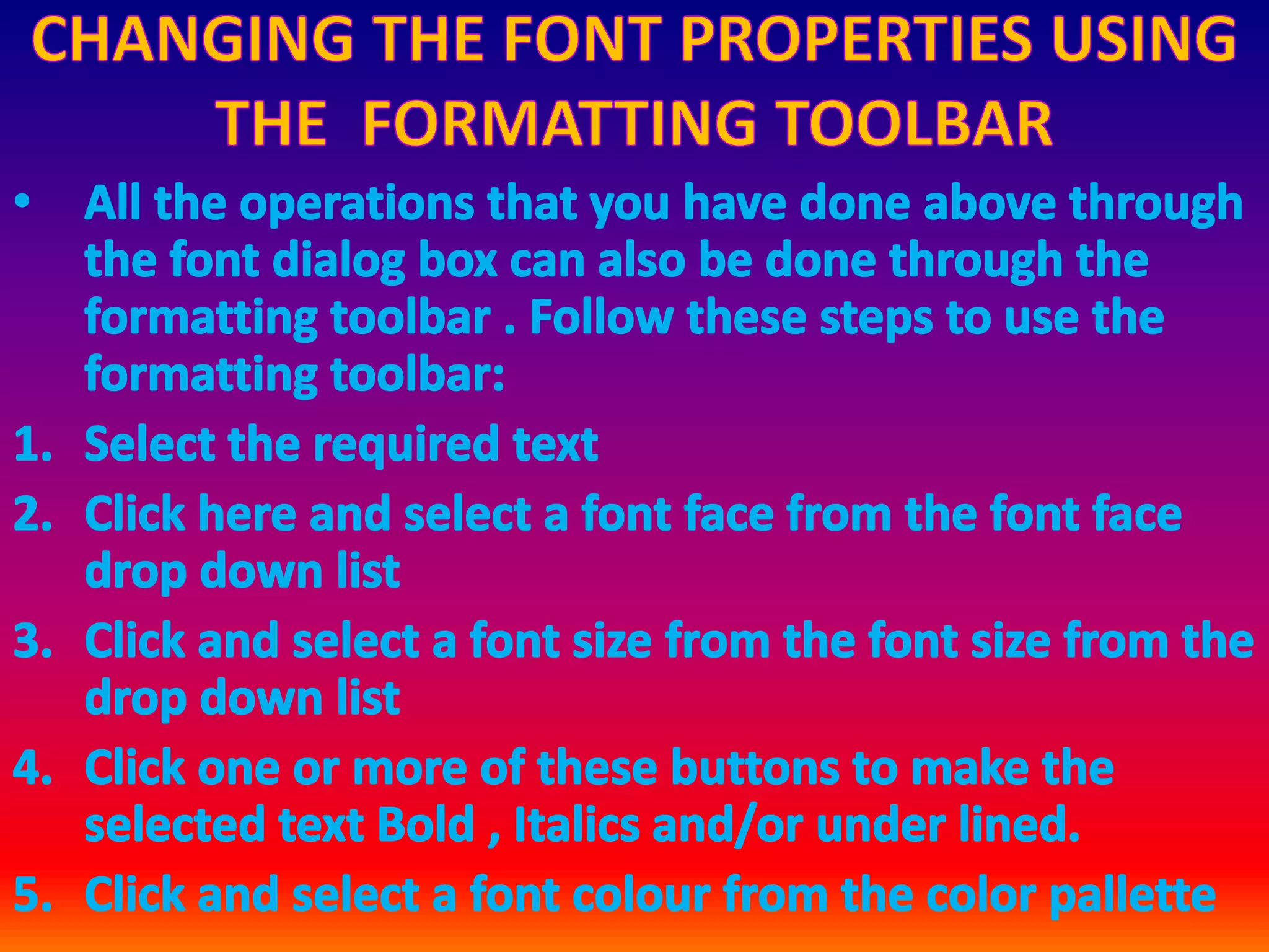 Text formatting in ms word ppt | PPTX