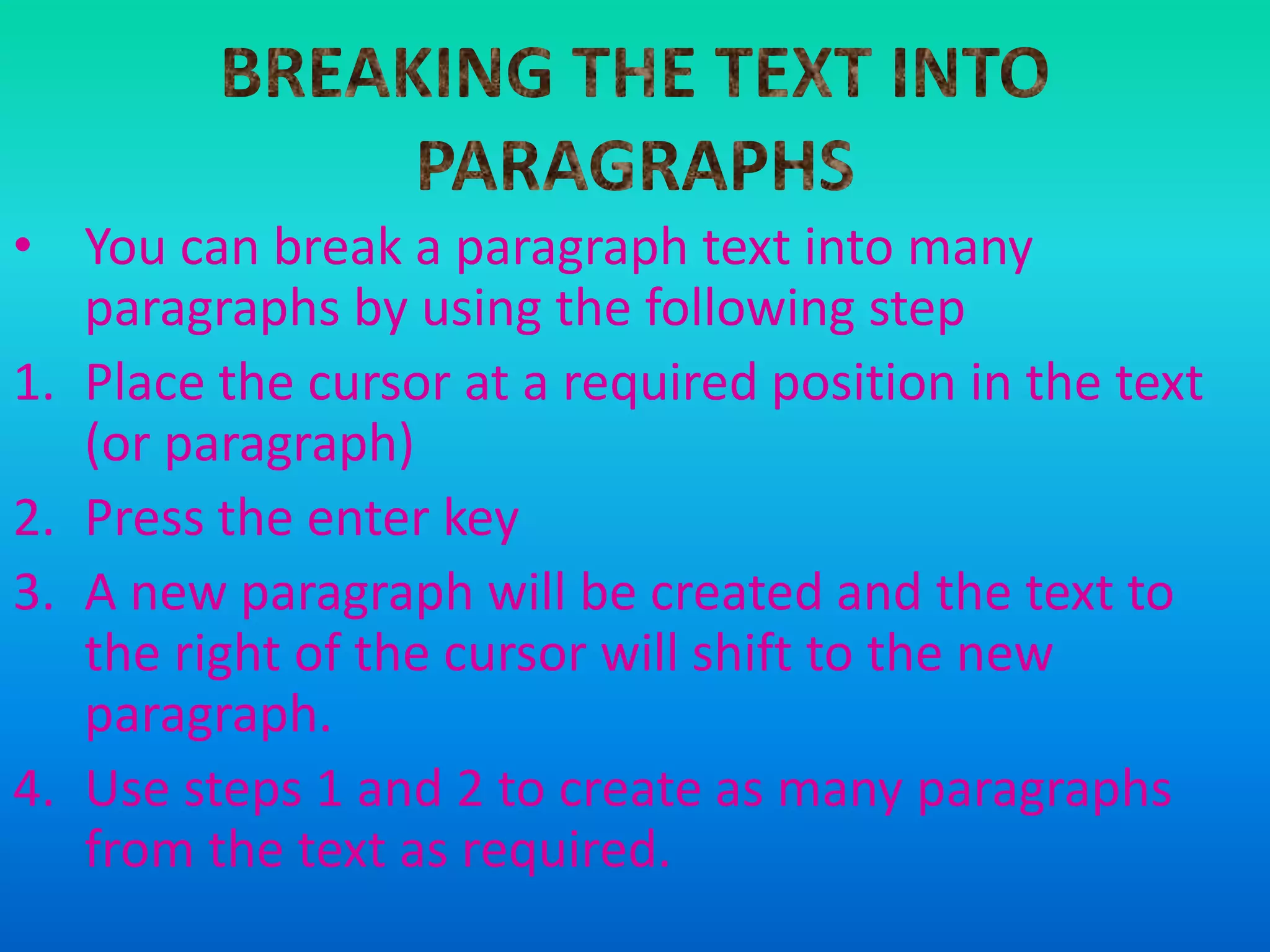 Text formatting in ms word ppt | PPTX