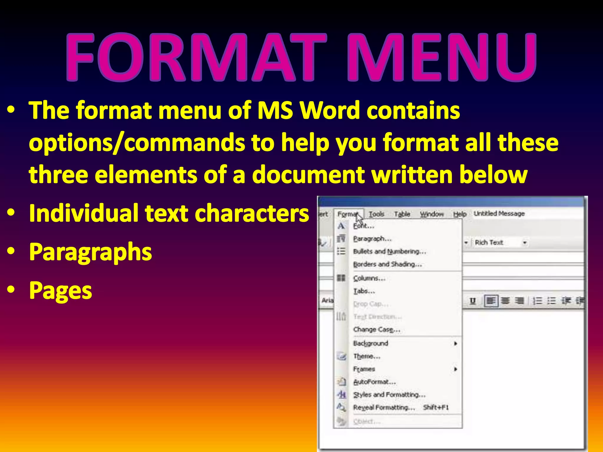 Text formatting in ms word ppt | PPTX