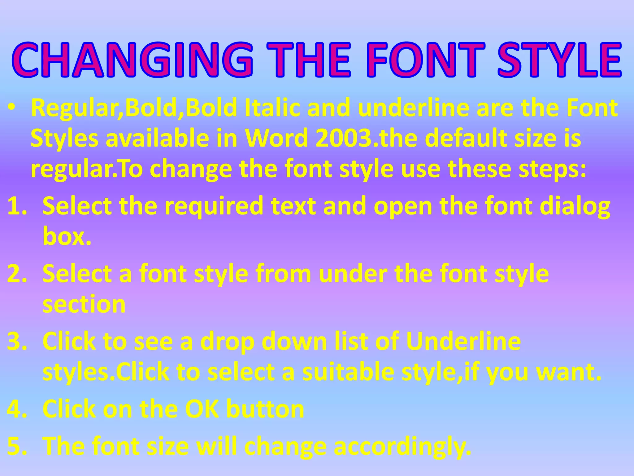 Text formatting in ms word ppt | PPTX