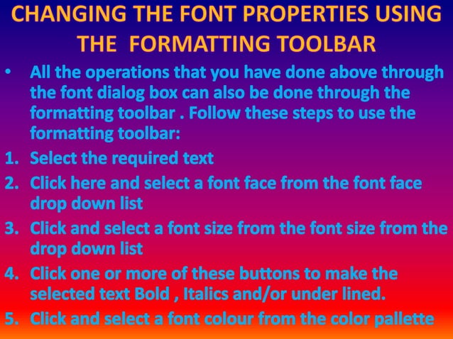 Text formatting in ms word ppt | PPTX