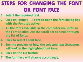 Text formatting in ms word ppt | PPTX