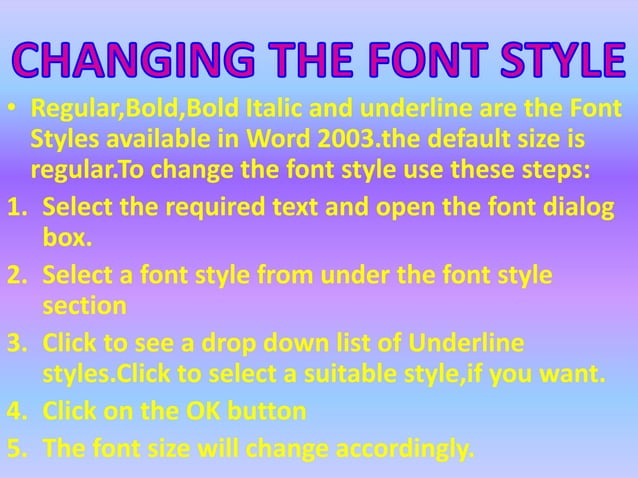 Text formatting in ms word ppt | PPTX