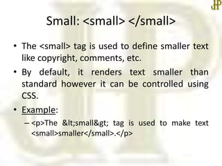 HTML Text formatting tags | PPTX