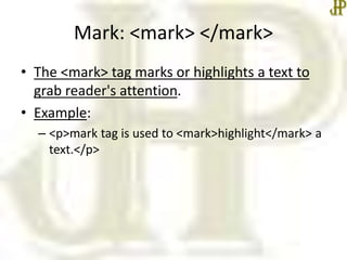 HTML Text formatting tags | PPTX
