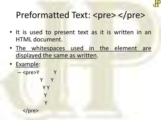 HTML Text formatting tags | PPTX