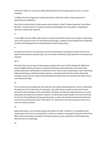 Text for presentation about advertisement | DOC