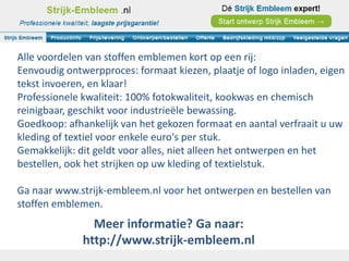 Stoffen emblemen | PPTX | Needlework | Arts and Crafts