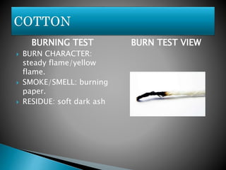 Identification of textile fiber | PPTX