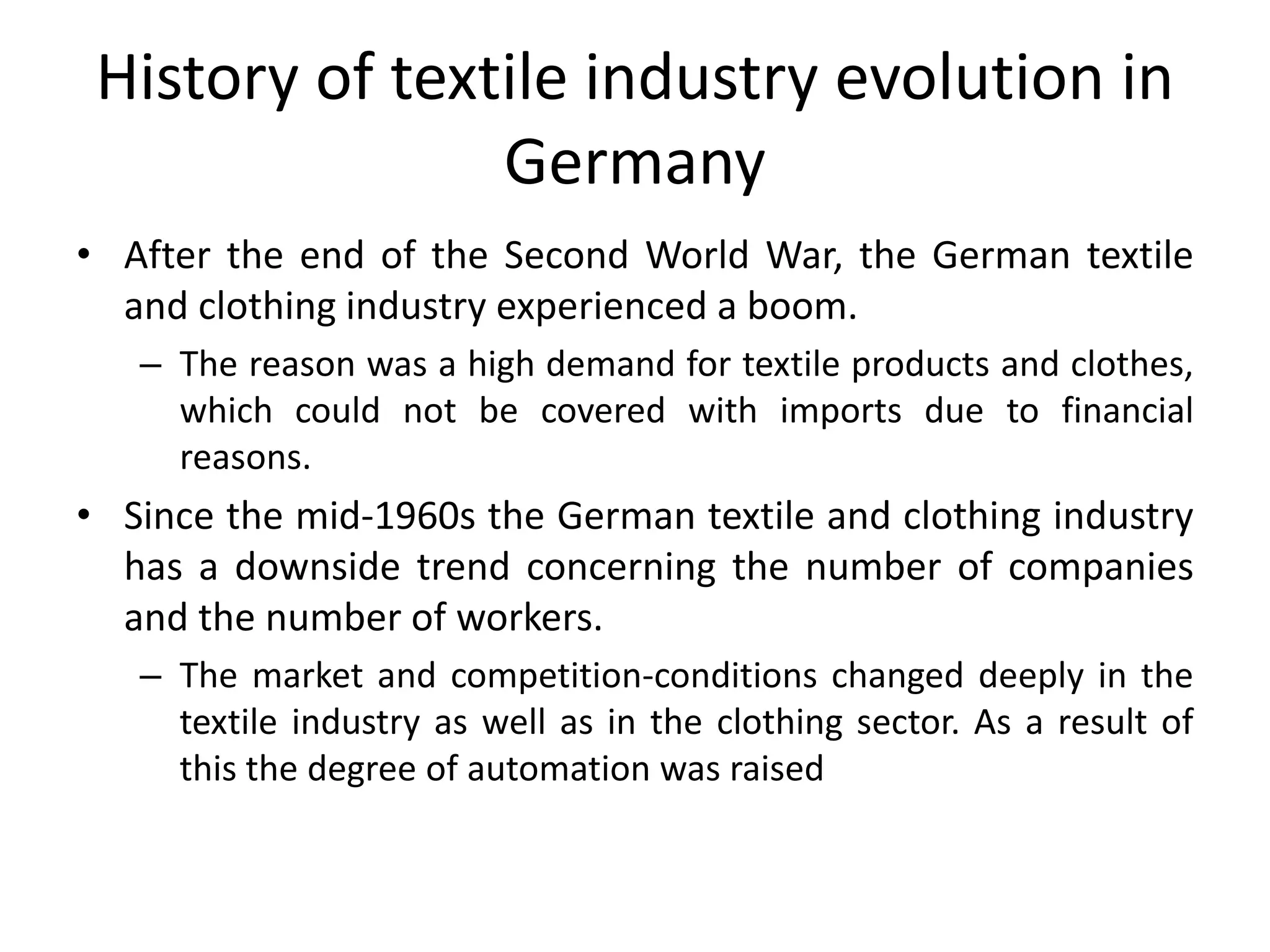 Textile industry in germany | PPT