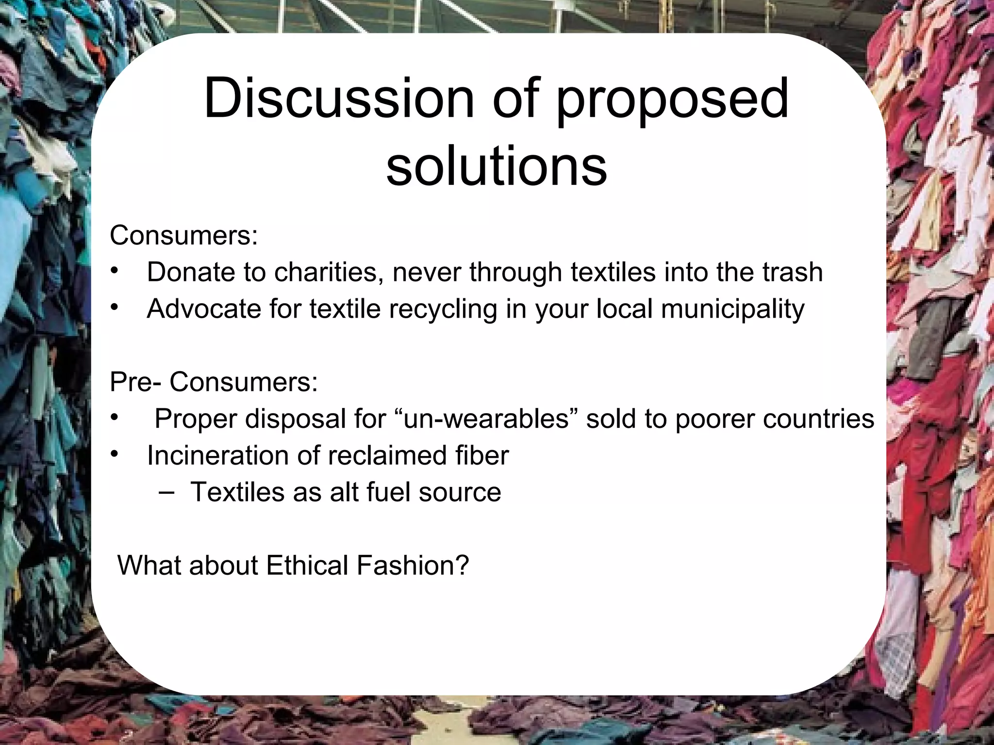 Textile and clothing recycling | PPT