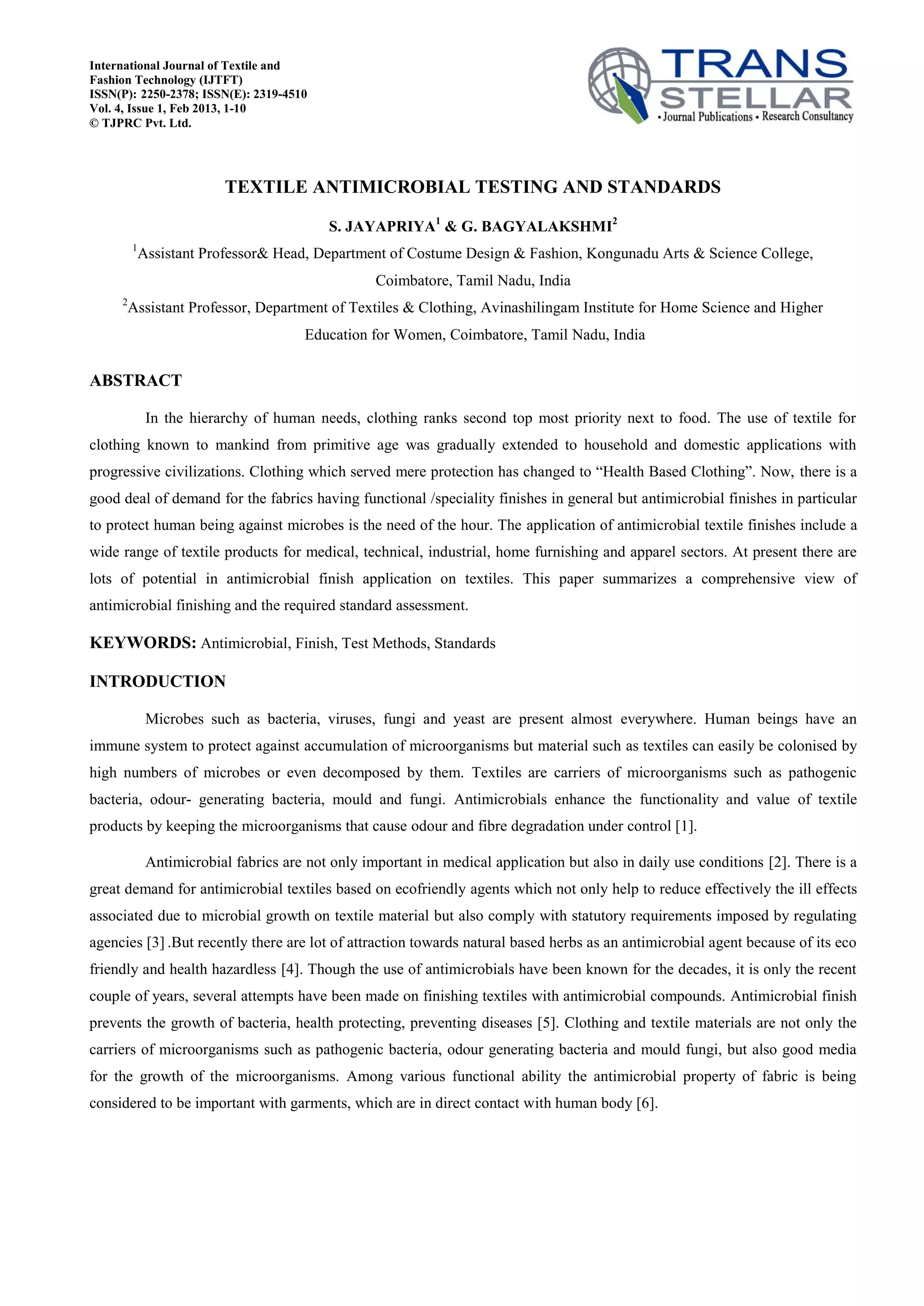 Textile antimicrobial-testing | PDF