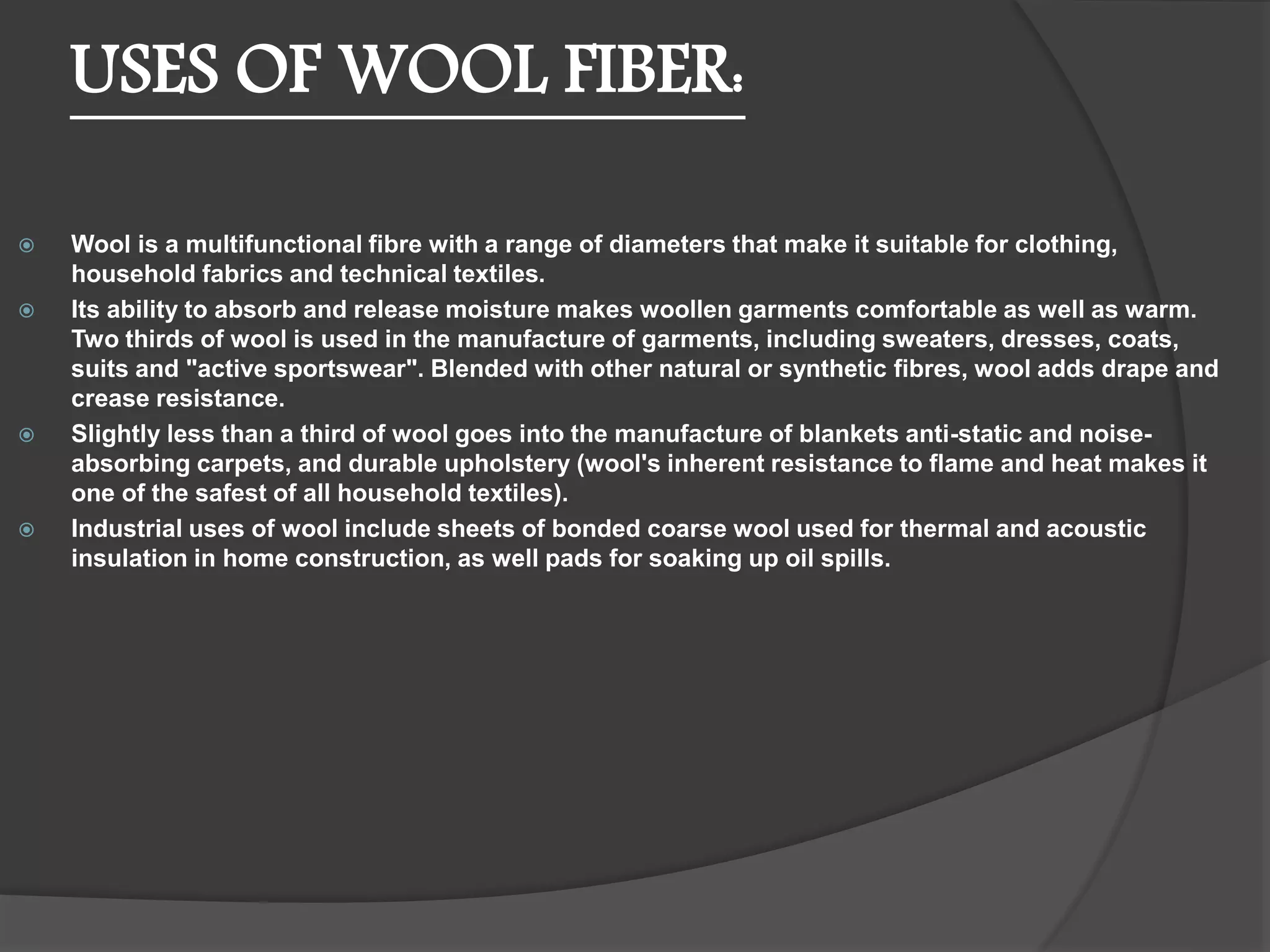 Uses and properties of fibers | PPT