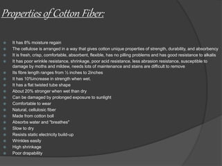 Uses and properties of fibers | PPTX