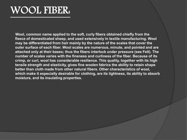 Uses and properties of fibers | PPT