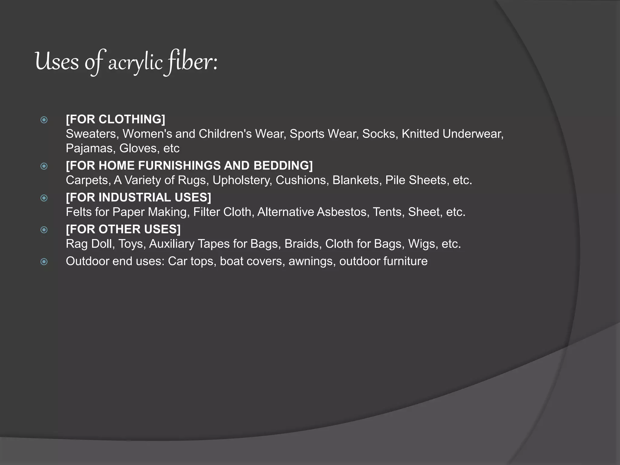 Properties and Uses of fiber | PPTX