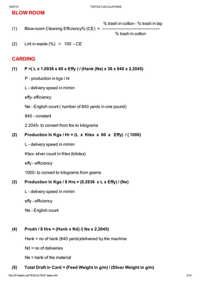 Textile calculations | PDF | Needlework | Arts and Crafts