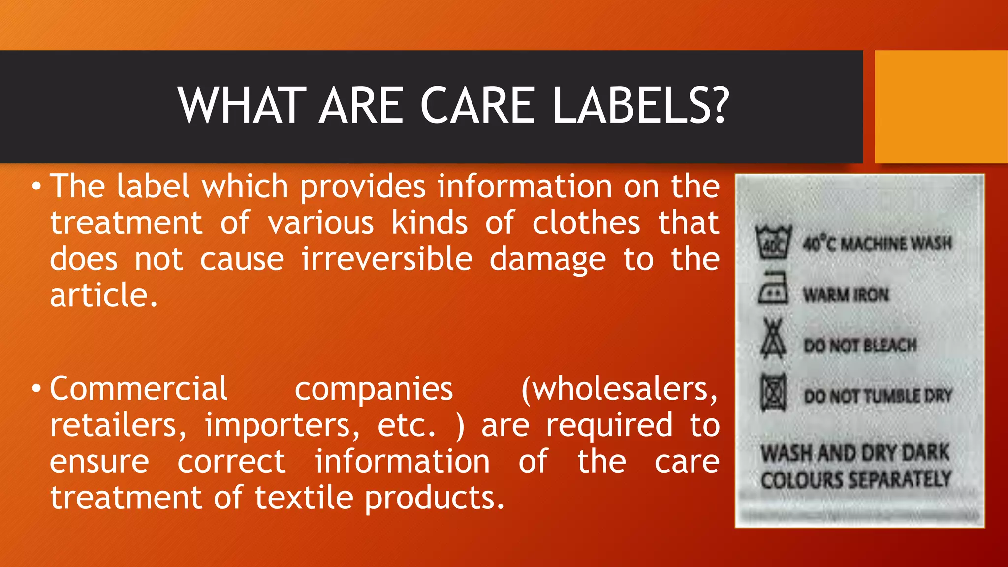 Textile care labels ppt | PPT